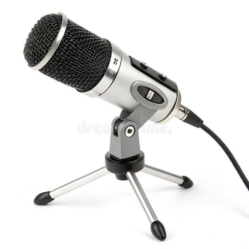 Podcast Microphone on Stand Stock Illustration - Illustration of ...