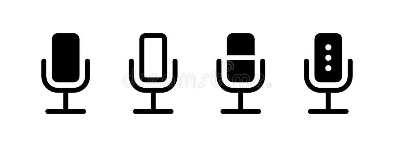 Podcast Microphones Set. Microphone Icons Stock Illustration ...