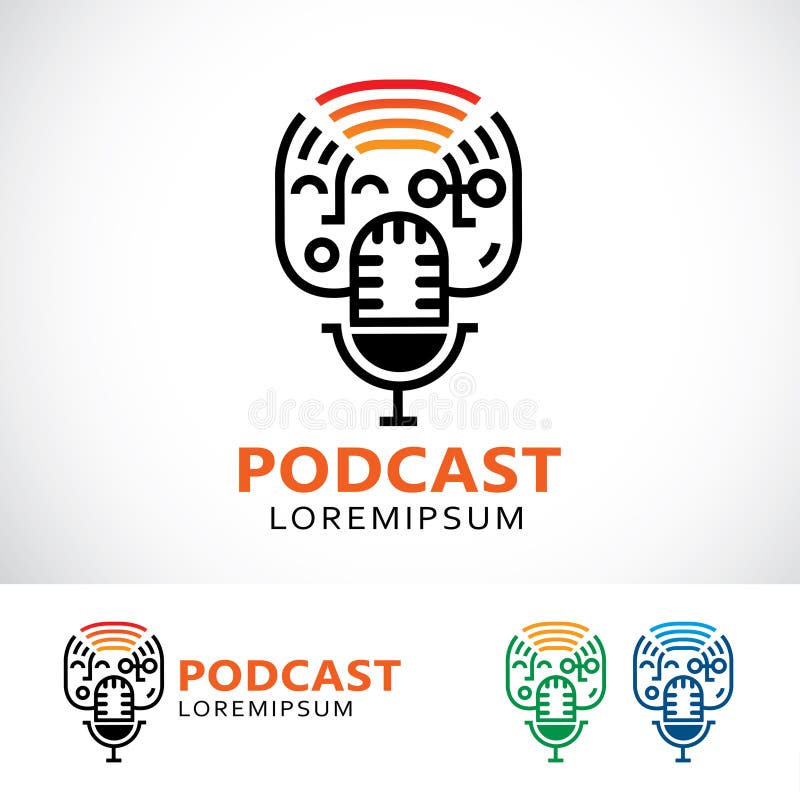 Podcast People Logo Design stock vector. Illustration of icon - 297794085