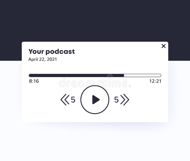 Podcast Player Interface Design in Minimal Style Stock Vector ...