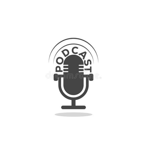 Podcast Radio Icon with Shadow Stock Vector - Illustration of ...