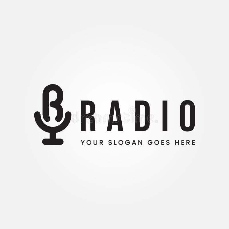 Podcast Radio Logo Design on Letter R Design Using Microphone Template ...