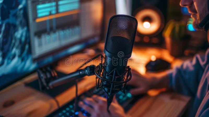 A Podcast Recording Setup.AI Generated Image Stock Image - Image of equipment, streaming: 379728641