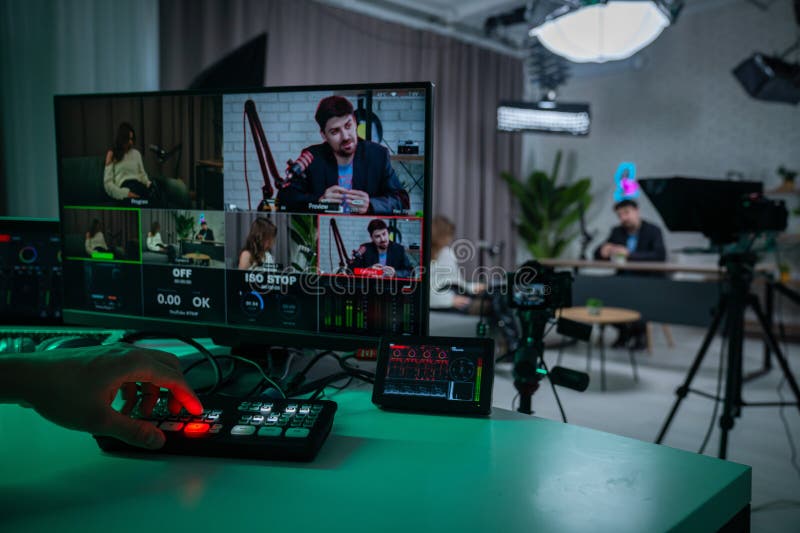 Professional Podcast Recording Studio with Modern Equipment Setup Stock ...