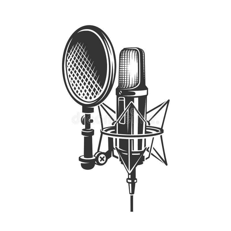 Studio Microphone Drawing