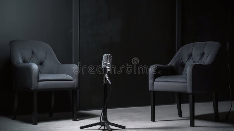 Podcast Interview Concept Two Chairs and a Microphone Ai Generated ...