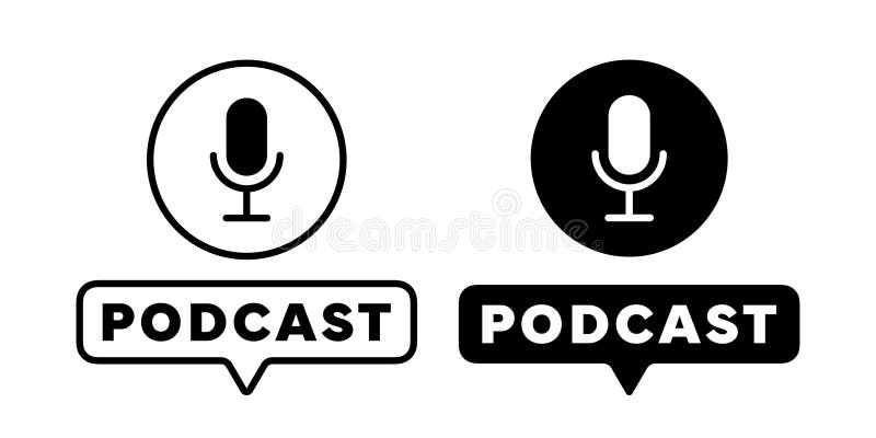 Podcast Signs. Podcast Logo Concept Stock Illustration - Illustration ...