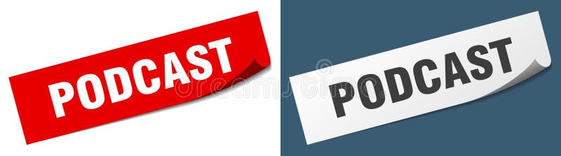 Podcast Sticker. Podcast Sign Set. Stock Vector - Illustration of paper ...