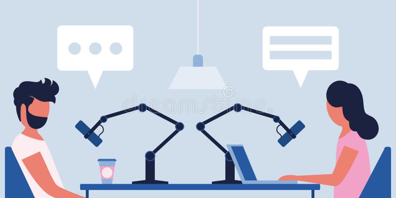 Podcast in studio stock vector. Illustration of business - 196763493