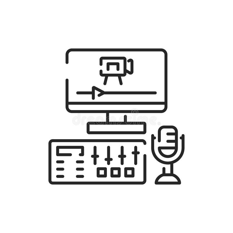 Podcast Studio Color Line Icon. Podcasting. Editable Stroke. Stock ...