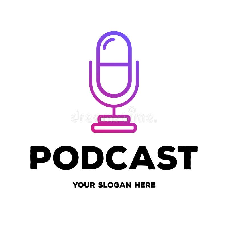 Podcast Symbol Line Color Gradient Style Isolated Stock Vector ...