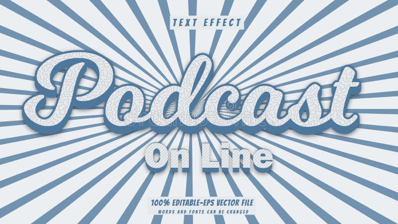 Podcast Text Effect Design Vector Stock Vector - Illustration of design ...