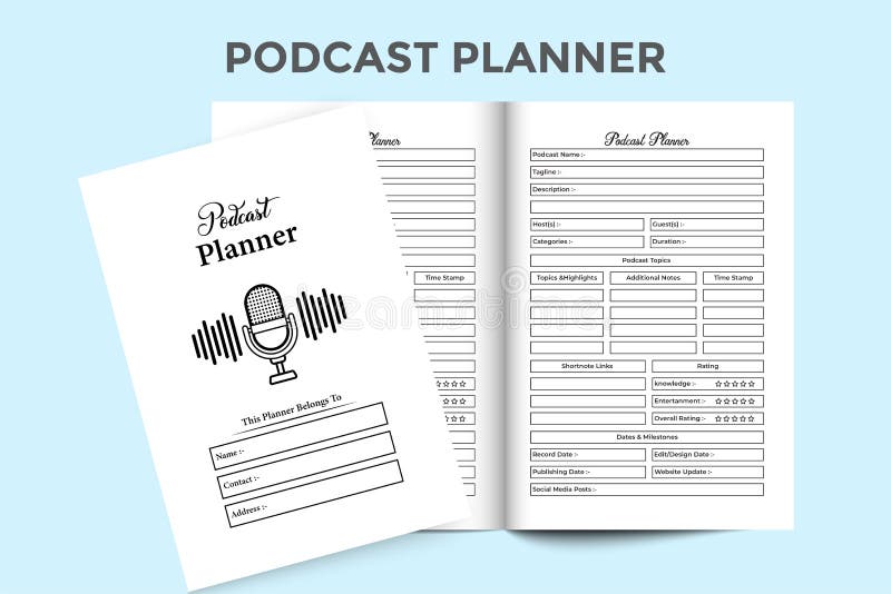 Podcast Topic Planner KDP Interior. Radio Station daily Activity and ...