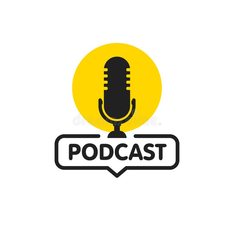 Podcast. Vector Flat Illustration, Icon, Logo Design on White ...