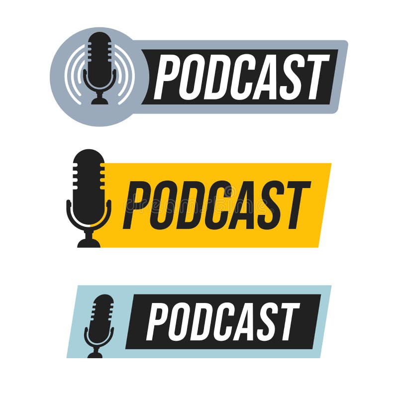 Podcast. Vector Flat Illustration, Icon, Logo Design on White ...