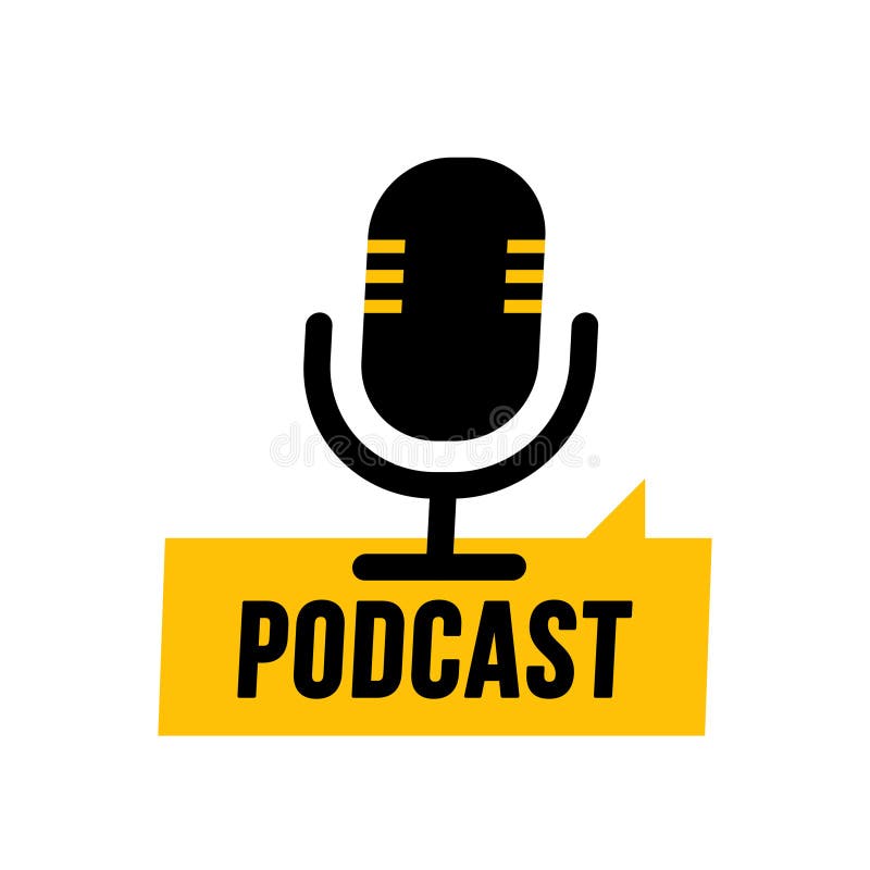 Podcast. Vector Flat Illustration, Icon, Logo Design on White ...