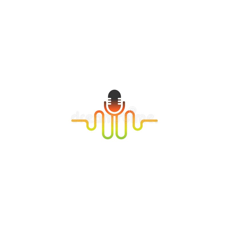 Podcast Wave Icon Design Concept Stock Vector - Illustration of ...
