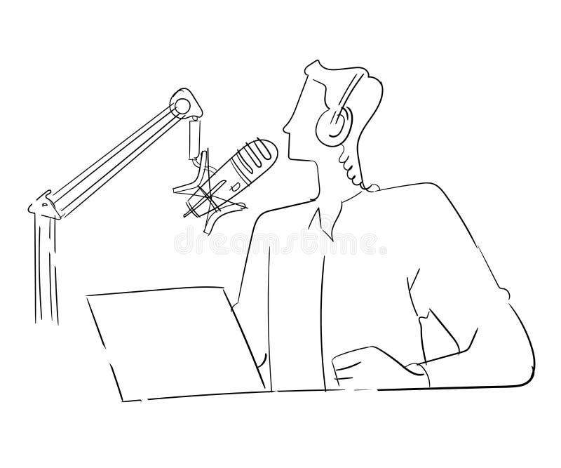 Hand Microphone Interview Drawing Stock Illustrations – 226 Hand ...