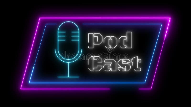 Podcasts Logo Neon Animated Logo Podcasts Neon Background Neon Icon 4k ...