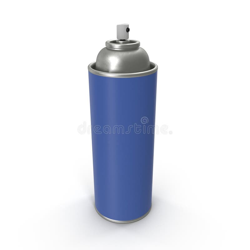 Poder Azul De La Botella Del Metal Del Espray De Aerosol Stock de ...