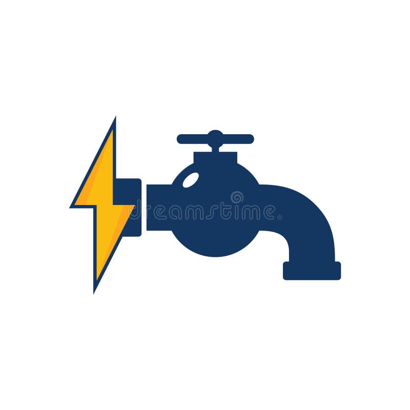 Ícone Logo Design Element Da Energia Do Poder De água Ilustração do ...