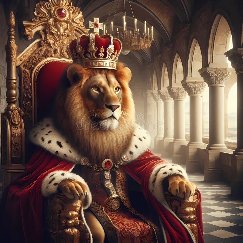 Poderoso Palacio Real De Leones Stock de ilustración - Ilustración de ...