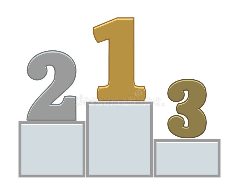 Podio Dei Vincitori Con Gli in Primo Luogo, Secondi E Terzi Posti ...