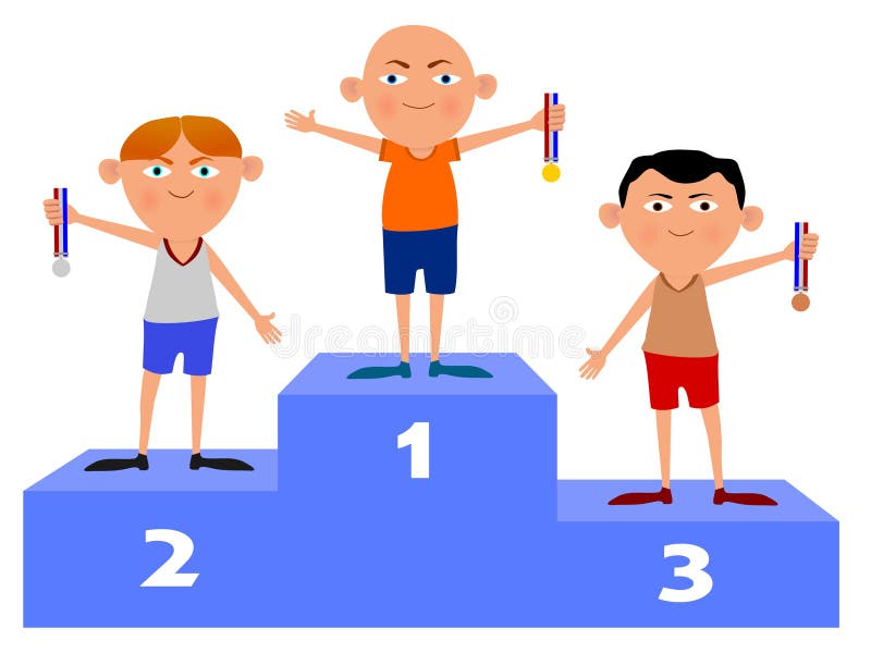 Boys Winners stock vector. Illustration of humor, second - 1423554