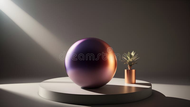 Podium Abstract Studio Room with Geometric Platform for Mockup Display ...