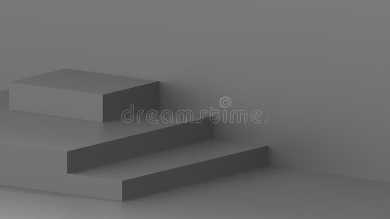 Podium in Abstract White or Grey Composition. 3D Render Graphic Image ...