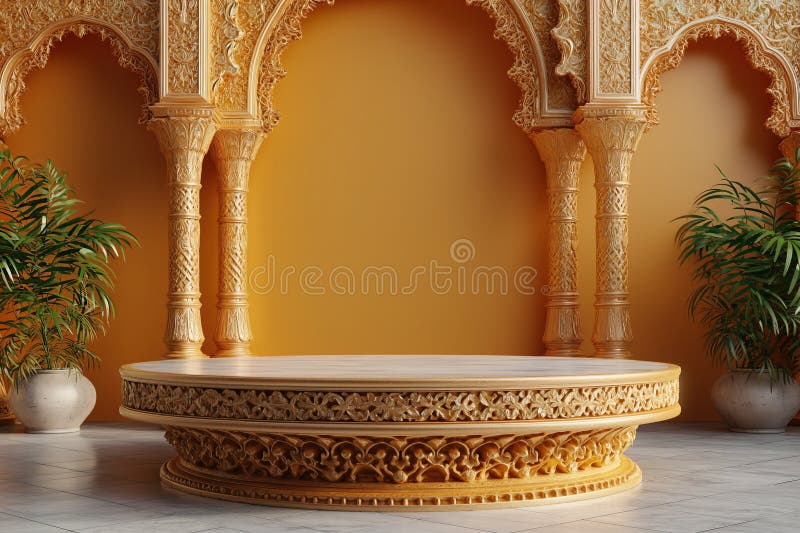 Podium and Arches for Product Display. Stock Illustration ...
