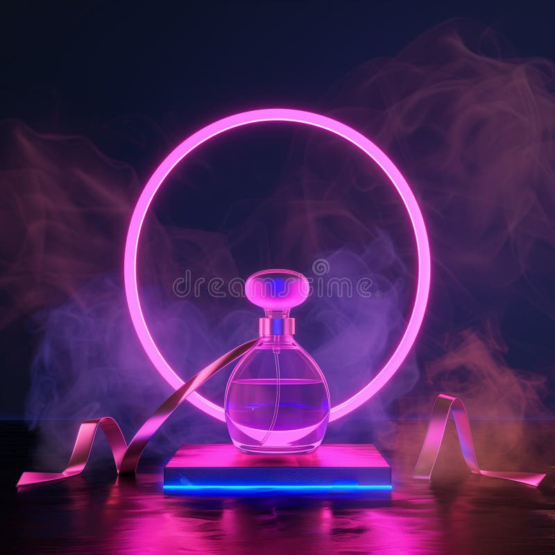 Podium Mockup in Backdrop for Perfume Stock Illustration - Illustration ...