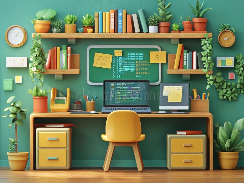 Podium Background Computer Lab Product Display 3D Laptop Stand Coding ...