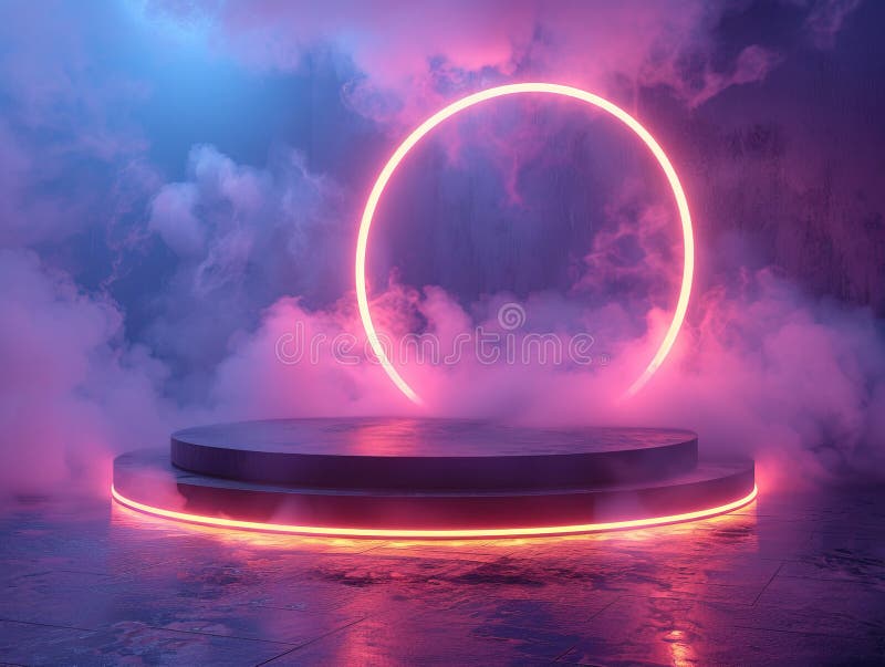 Podium Background 3D Light Tech Stage Future Platform Game Abstract ...