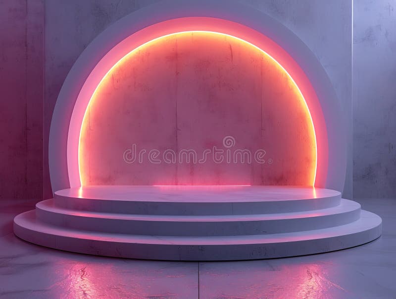 Podium Background 3D Light Tech Stage Future Platform Game Abstract ...