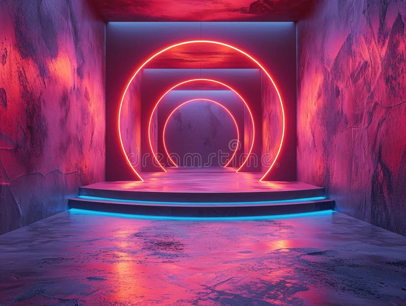 Podium Background 3D Light Tech Stage Future Platform Game Abstract ...