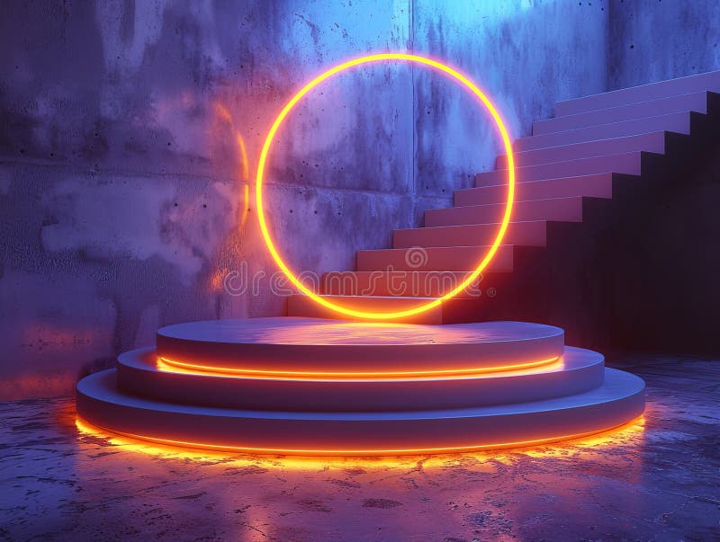 Podium Background 3D Light Tech Stage Future Platform Game Abstract ...