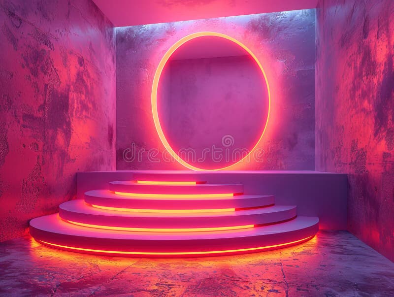 Podium Background 3D Light Tech Stage Future Platform Game Abstract ...