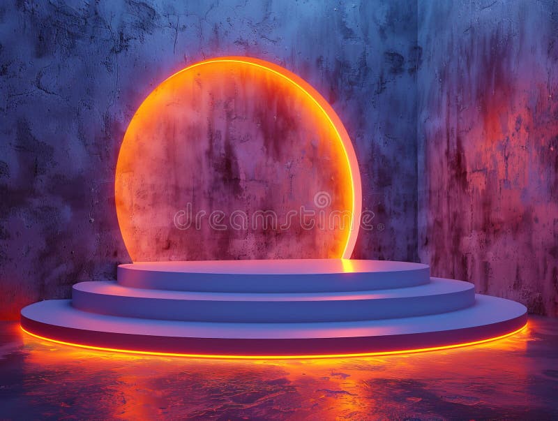 Podium Background 3D Light Tech Stage Future Platform Game Abstract ...