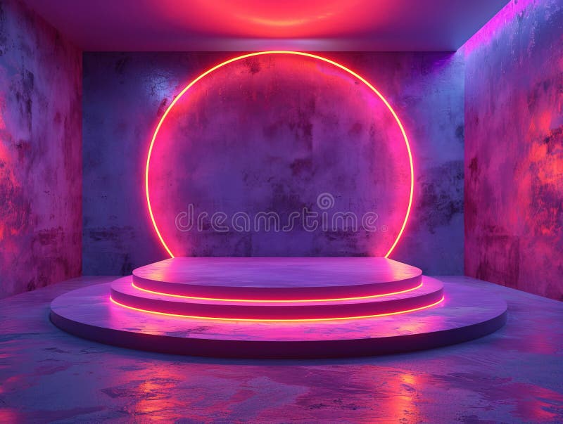 Podium Background 3D Light Tech Stage Future Platform Game Abstract ...