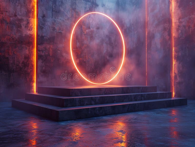 Podium Background 3D Light Tech Stage Future Platform Game Abstract ...