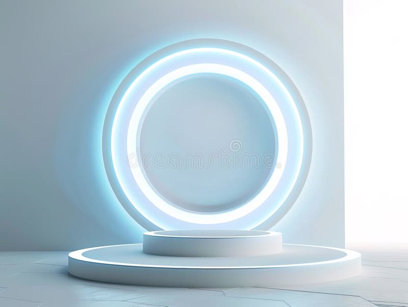 Podium Background 3D Light Tech Stage Future Platform Game Abstract ...