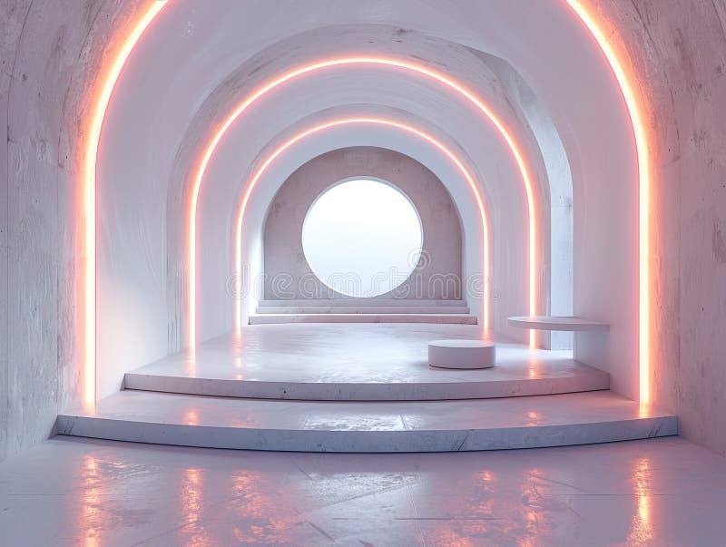 Podium Background 3D Light Tech Stage Future Platform Game Abstract ...