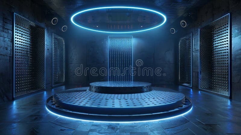 Podium Background in 3D, Light Technology Room, Future Game Platform ...