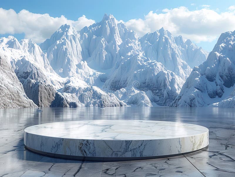 Podium Background Mountain Product 3D Platform Peak Scene Display ...