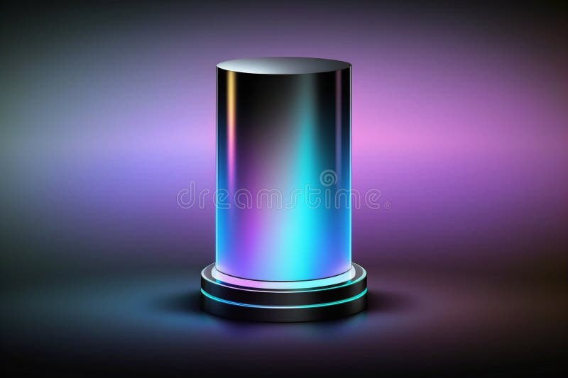 Abstract Shiny Glossy Iridescent Podium Generative Ai Stock Illustration Illustration Of
