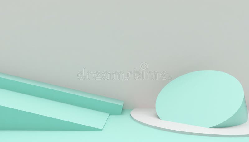 Podium Circle and Rectangular Modern in Abstract Green Composition ...