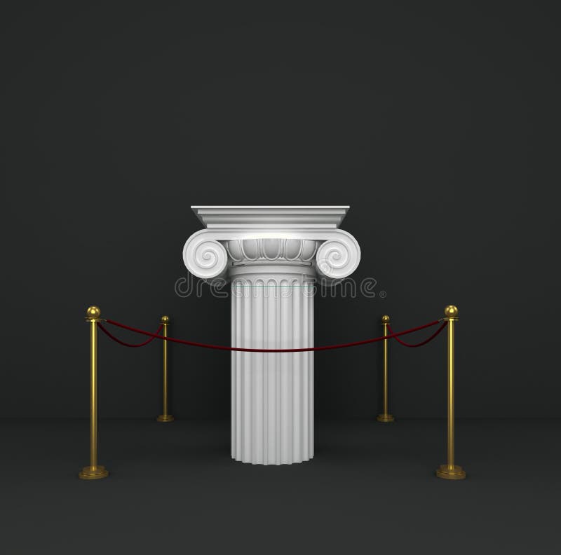 Podium of the Classical Column Capitals with Barri Stock Illustration ...