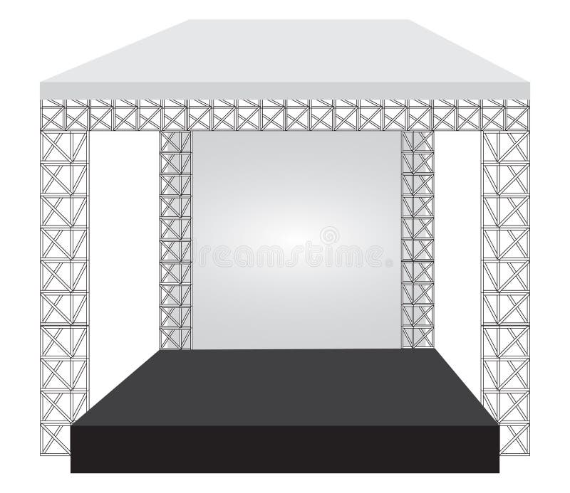 Podium Concert Stage. Vector Drawing Stock Vector - Illustration of ...
