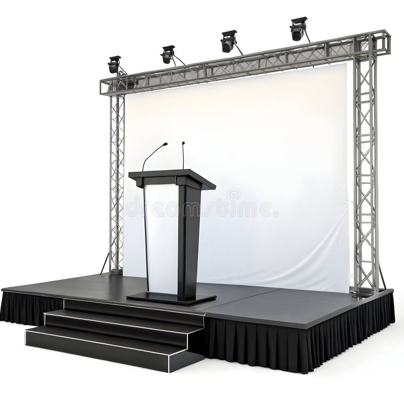 Podium 3D Display on Transparent Background Blank Stage Stock ...